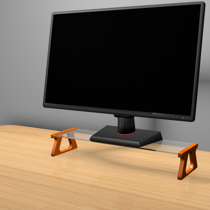 3D Printable Monitor Stand (DIY IKEA BESTA Glass Shelf) by Václav Bílý