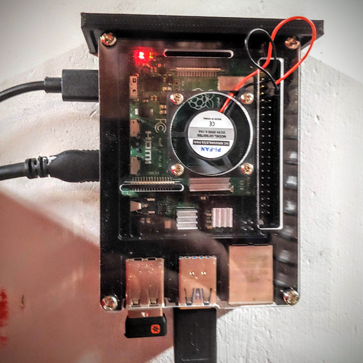 3D Printable Wall Mount for GeeekPi Raspberry Pi 4 Case by Zachary