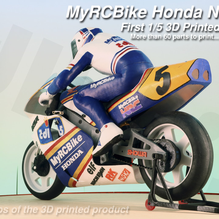 3D Printable MyRCBike NSR500, First 1/5 3D Printed Hobby Level RC Bike ...