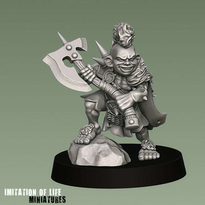 3D Printable Bingo the barbarian, Chaotic Halfling Warlord by Imitation ...