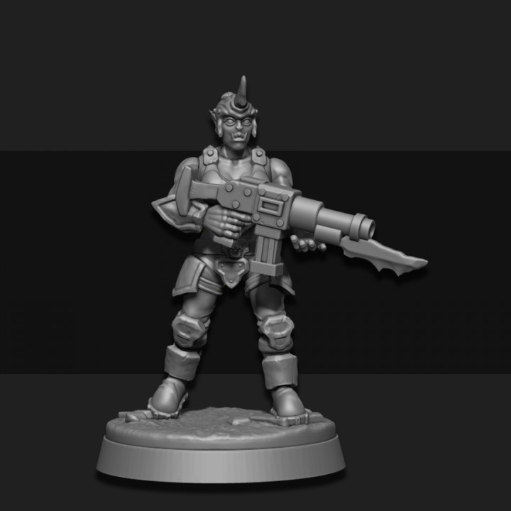 3D Printable Female Orc Veteran 01 by Sarks Foundry