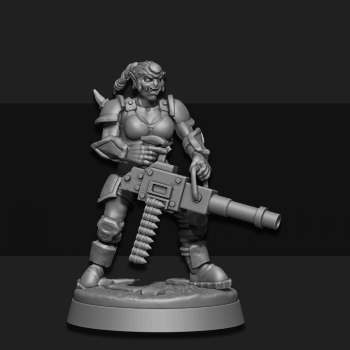 3D Printable Female Orc Veteran 04 by Sarks Foundry