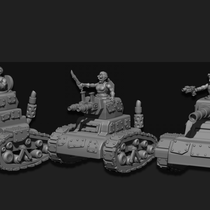 3D Printable Goblin Junker Tank Company by Sarks Foundry