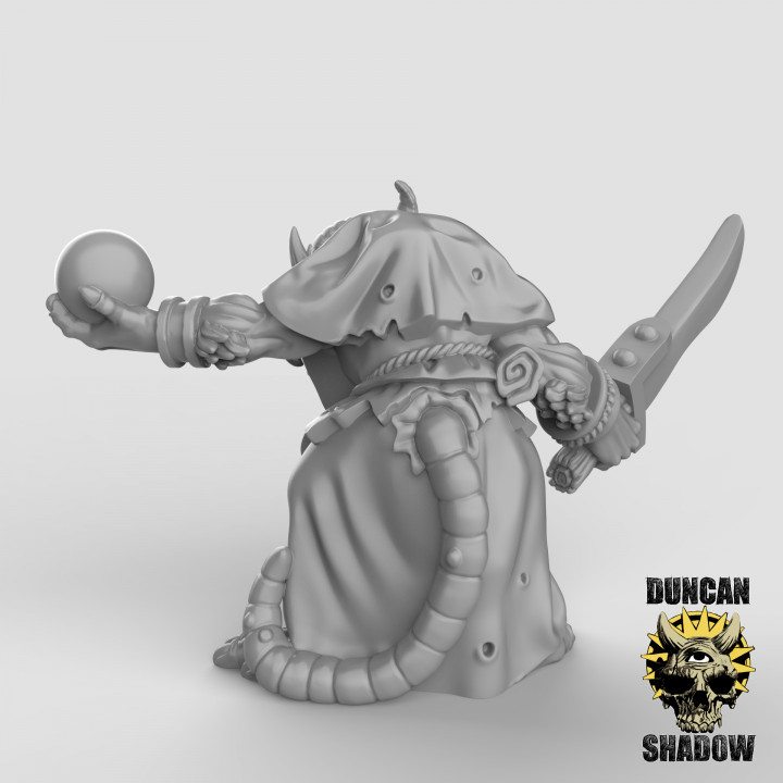 3D Printable Rat Folk Shamans (Weapon Options) by Duncan Shadow