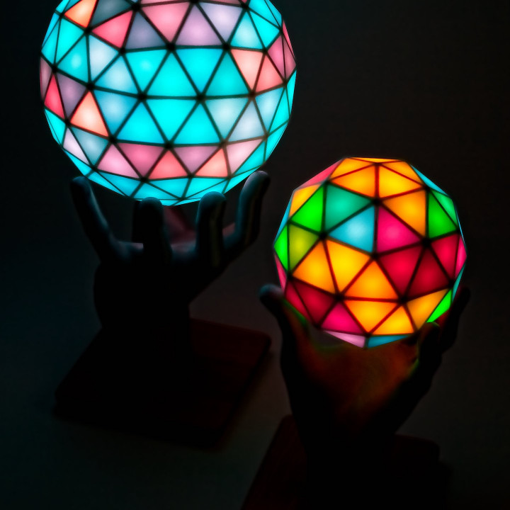 3D Printable Geodesic(k) RGB LED Spheres by Whity 3D Printable Geodesic(k) RGB LED Spheres by Whity