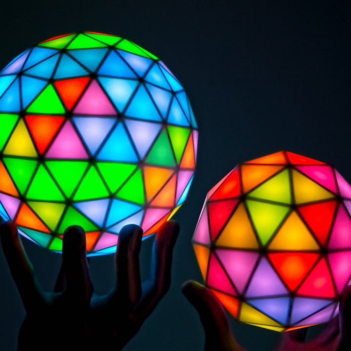 3D Printable Geodesic(k) RGB LED Spheres by Whity 3D Printable Geodesic(k) RGB LED Spheres by Whity