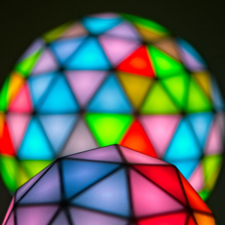 3D Printable Geodesic(k) RGB LED Spheres by Whity 3D Printable Geodesic(k) RGB LED Spheres by Whity