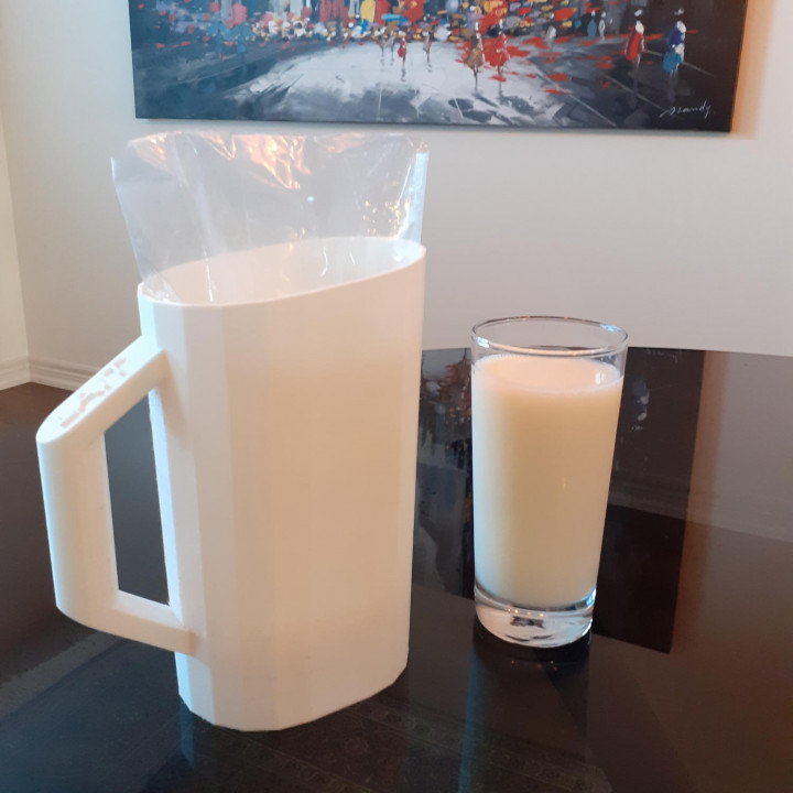 3D Printable Bagged Milk Jug (Low Polygon Style) by Jacob Philpott