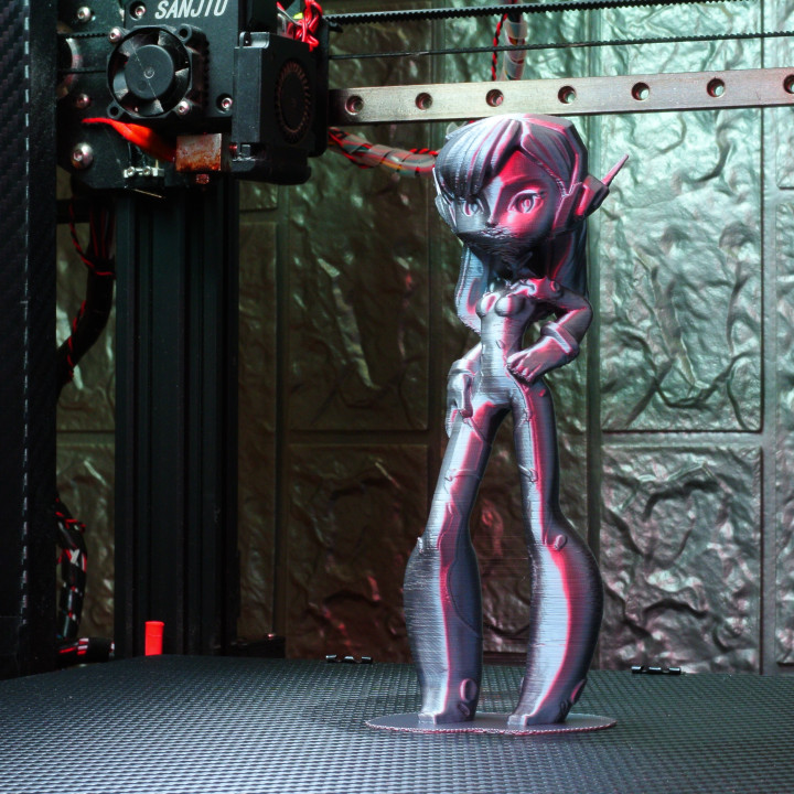 3D Printable MINI DVa Overwatch - Support Free Remix by iczfirz