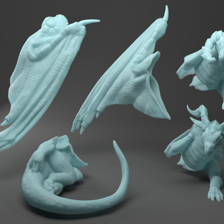 3D Printable The Bard's Dragon by Twin Goddess Miniatures