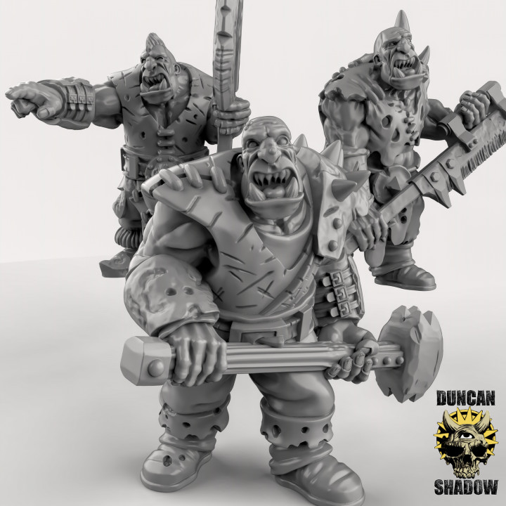 3D Printable Ogres With Double handed weapons (pre Supported) by Duncan ...