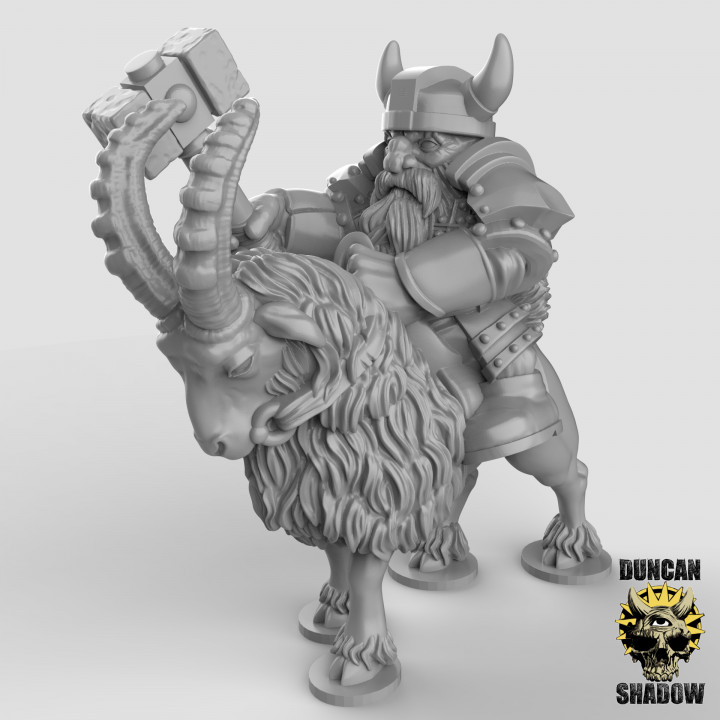 3D Printable Dwarf Goat Riders by Duncan Shadow
