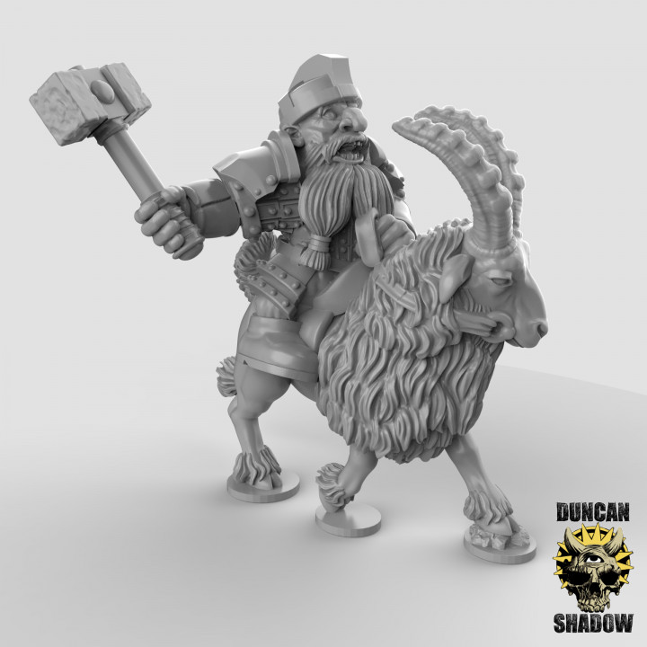 3D Printable Dwarf Goat Riders by Duncan Shadow