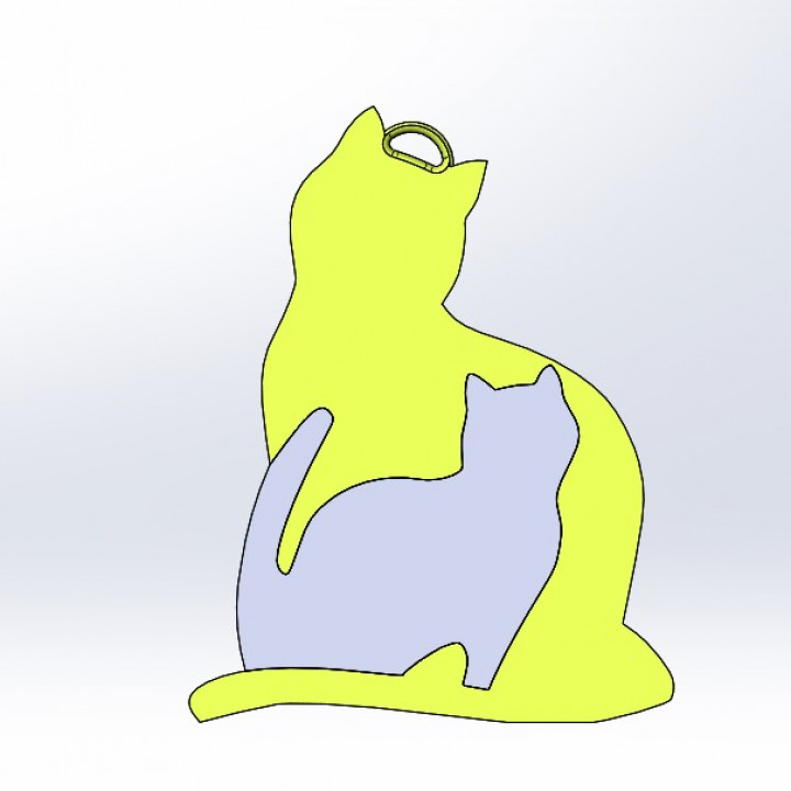 3D Printable cats keychain by Ana Marques