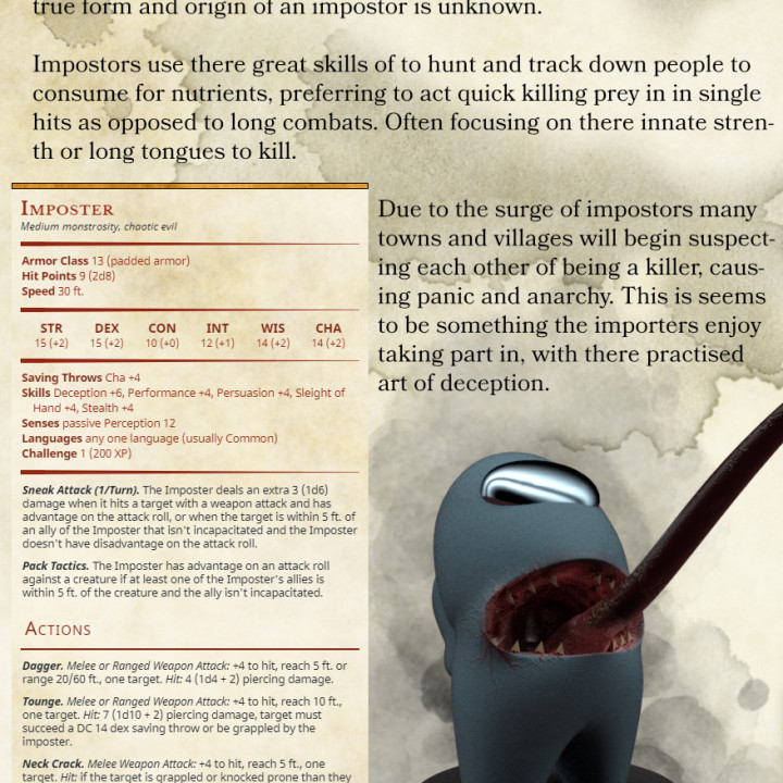 3D Printable Imposter (from among us) Miniatures by Walrus Media