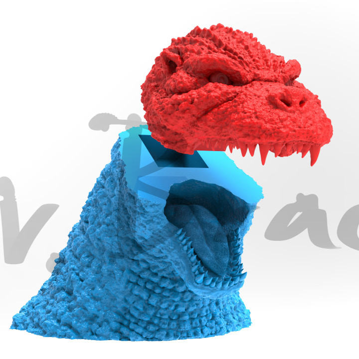 3D Printable Godzilla_1995_Head_H30cm by BRADE HU
