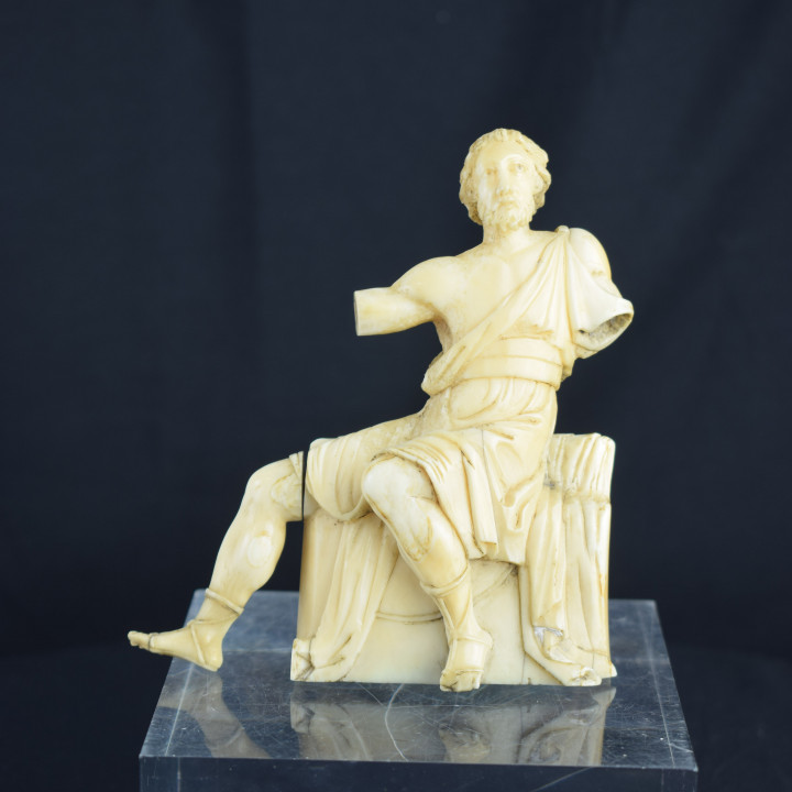 3D Printable Ivory Male Figure (relief) by The Hunt Museum