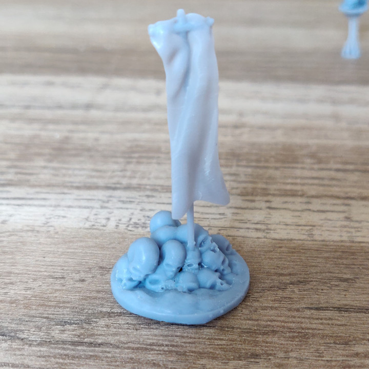 3D Printable Objective Token : Flag on Skulls by Meian