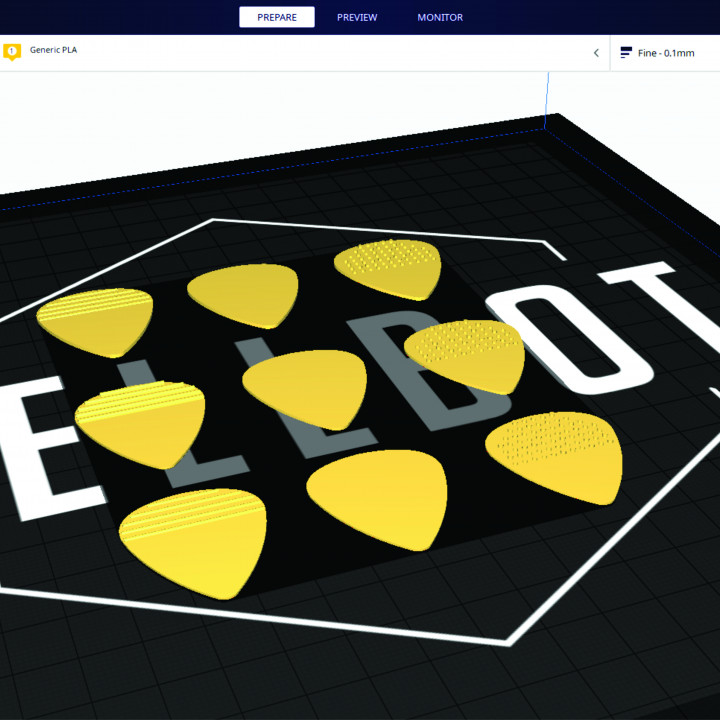 3D Printable Guitar pick set by Fran Zucal H.