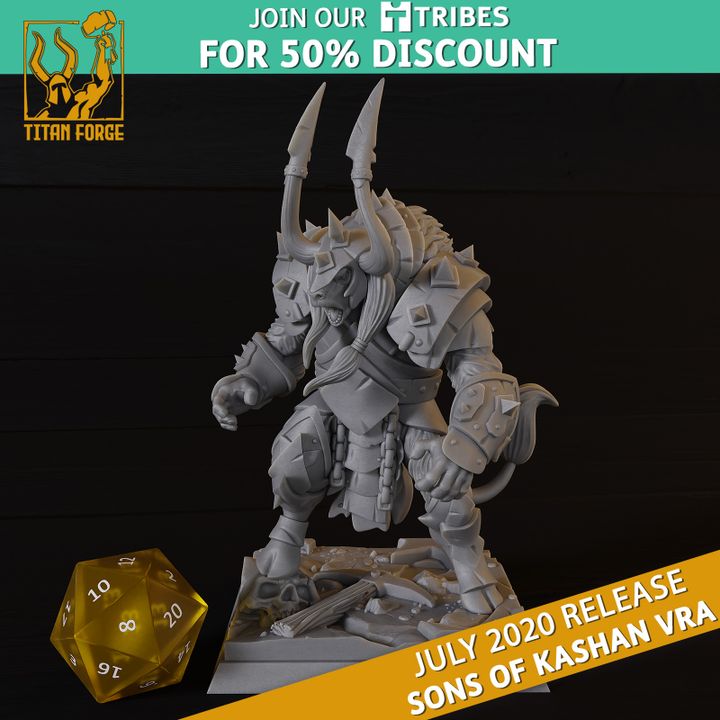 3D Printable Minotaur Mukka - Sons of Kashan Vra - Titan Forge ...