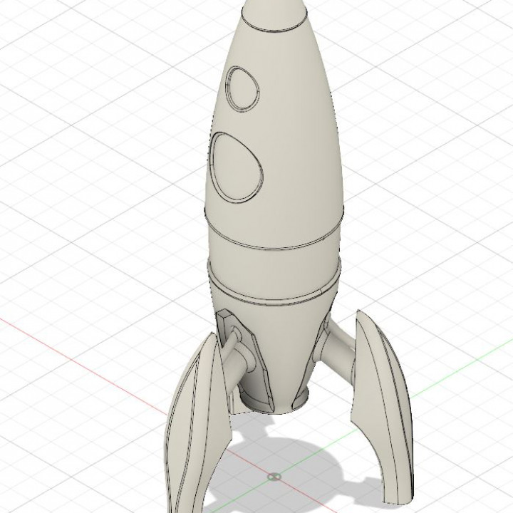 3D Printable SK Sleek Rocket Ship by Shane Russell