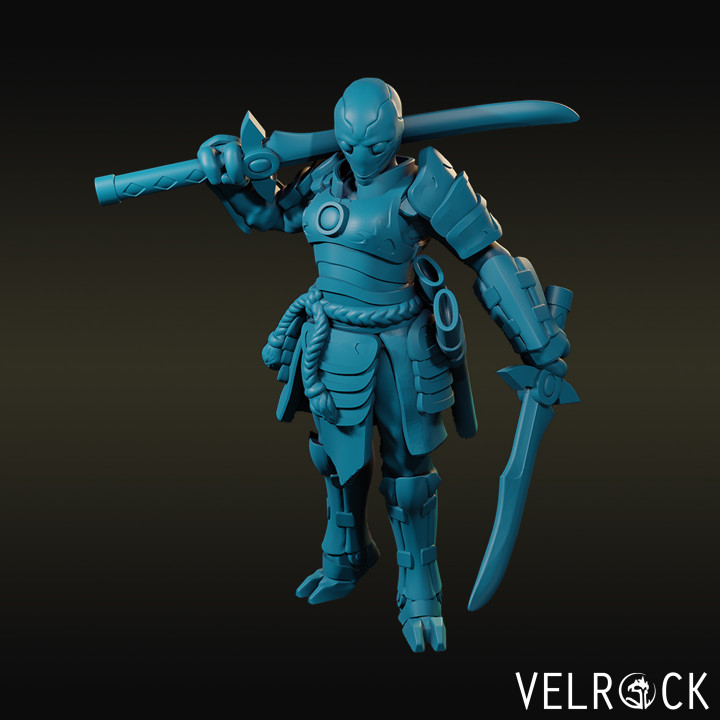 3D Printable Warforged Samurai Pack by Velrock Art Miniatures