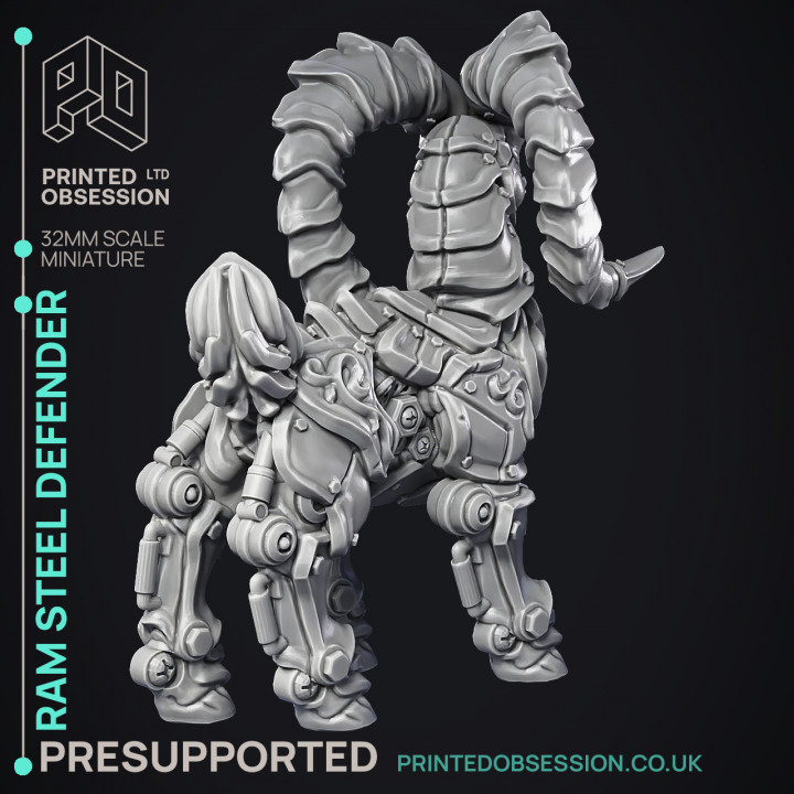 3D Printable Ram Steel Defender - Artificer Construct - PRESUPPPORTED ...