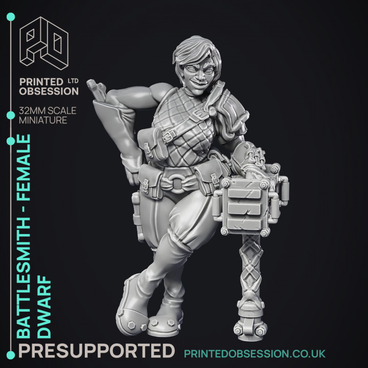 Descargar Battlesmith - Artificer- Female Dwarf - PRESUPPORTED - 32mm ...
