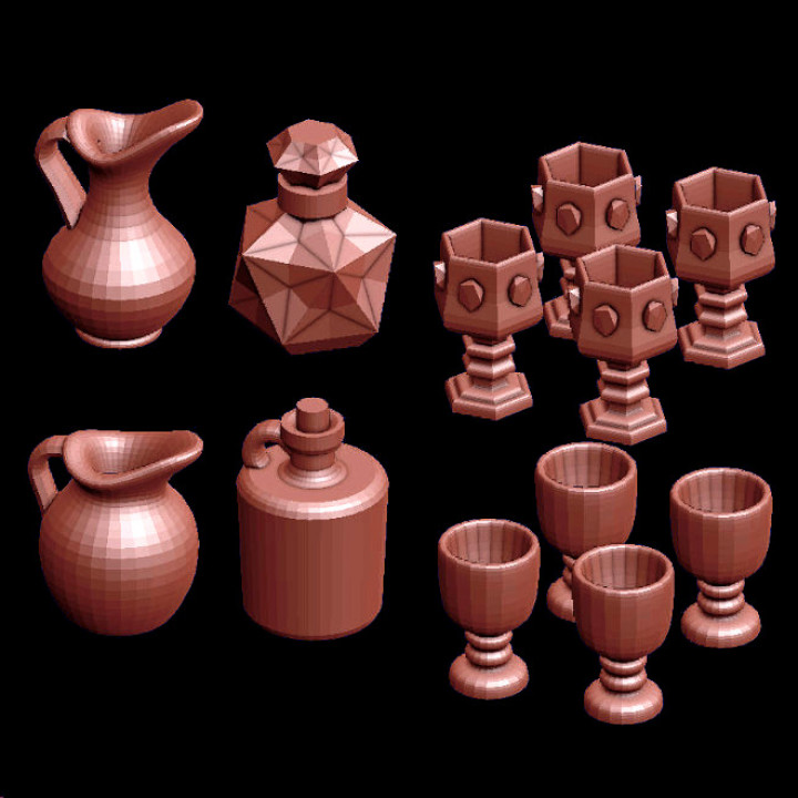 3D Printable Goblets and Drinks by Pellinor