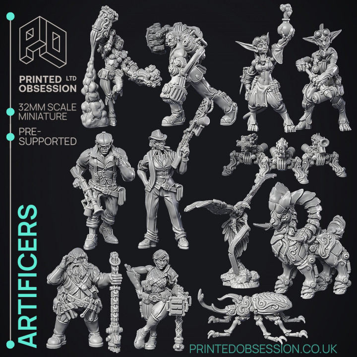 3D Printable Artificers Collection - 12 Models - PRESUPPORTED - 32mm ...