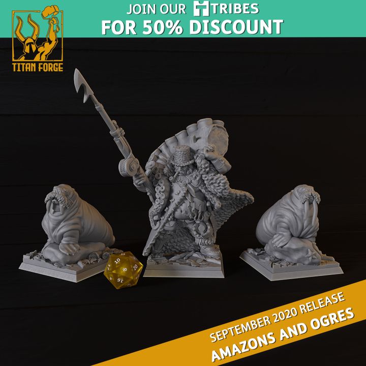 3D Printable Ogre Hunter by Titan Forge Miniatures