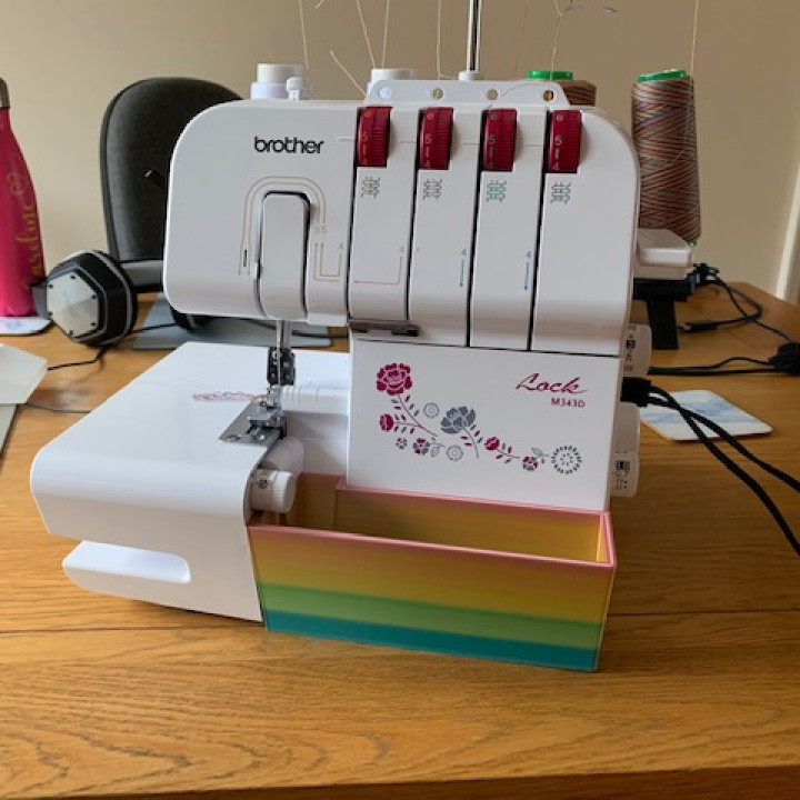 3D Printable Trim Trap for Brother M343d Overlocker by Andy Windley