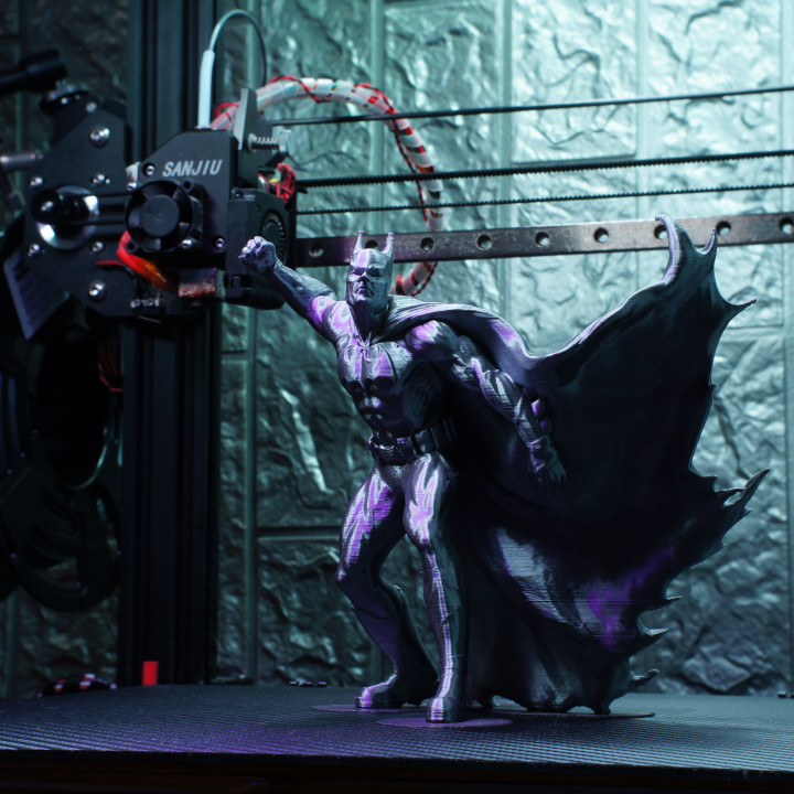 3D Printable Batman on a roof Support Free Remix by iczfirz