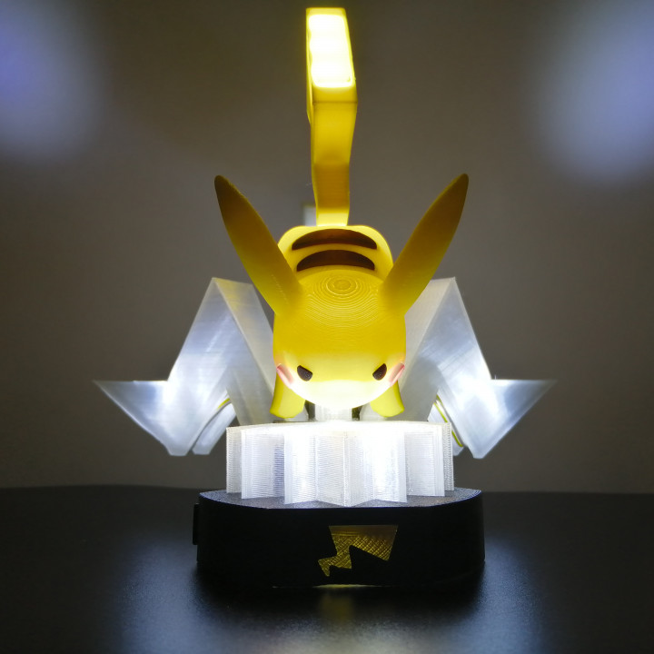 3D Printable Lighting plate for pikachu lamp by Ray Jizza