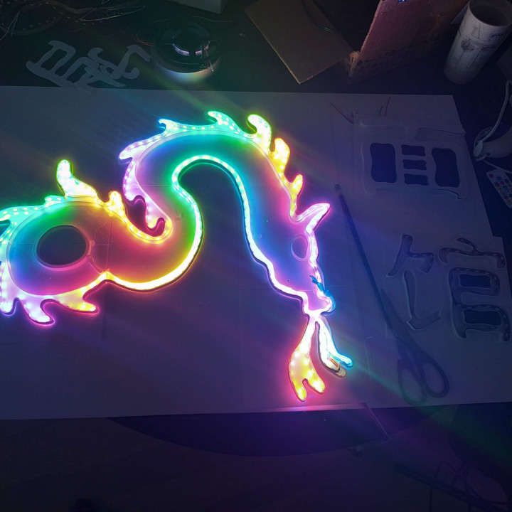 3D Printable Blade runner neon dragon. by J0hn P@rkhill