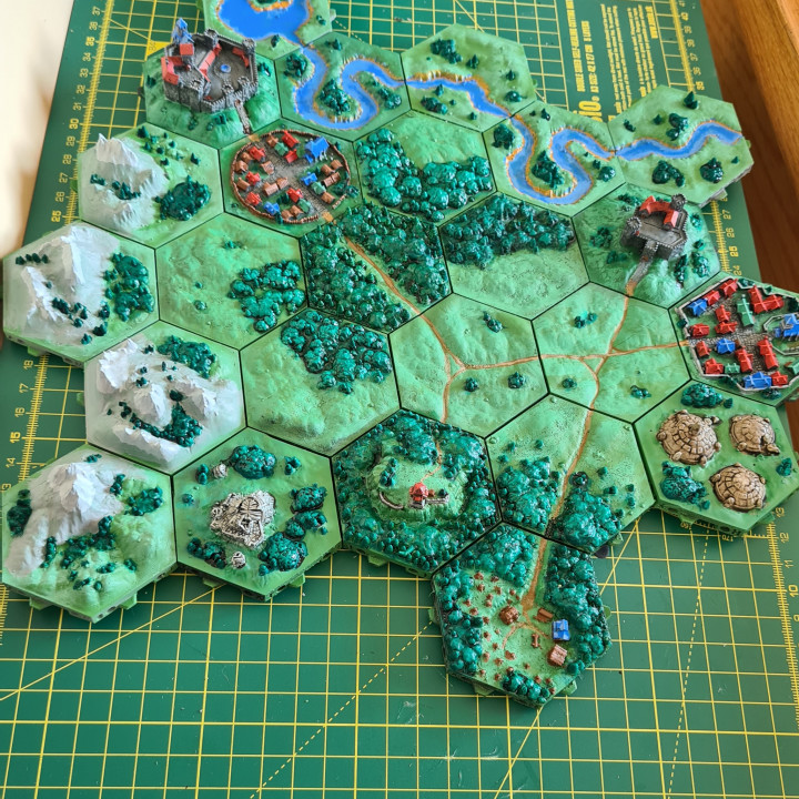 3D Print of Hexton Hills Starter Set by christhegamer