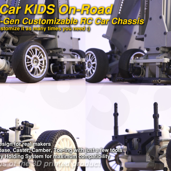 3D Printable MyRCCar KIDS On-Road, 1/10 Next-Gen Customizable RC Car ...