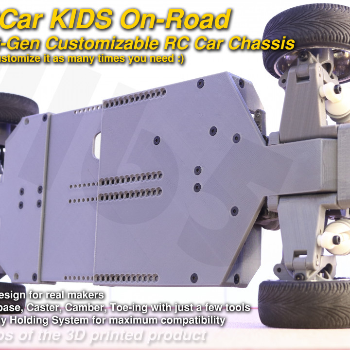 3D Printable MyRCCar KIDS On-Road, 1/10 Next-Gen Customizable RC Car ...