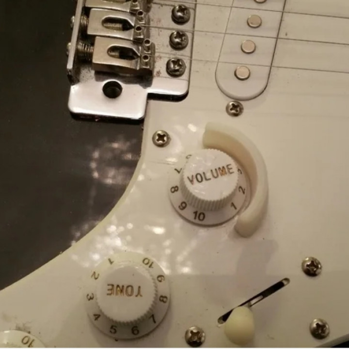 3D Printable Guitar Volume Pot Knob Guard by Roy-Tore Hofstad