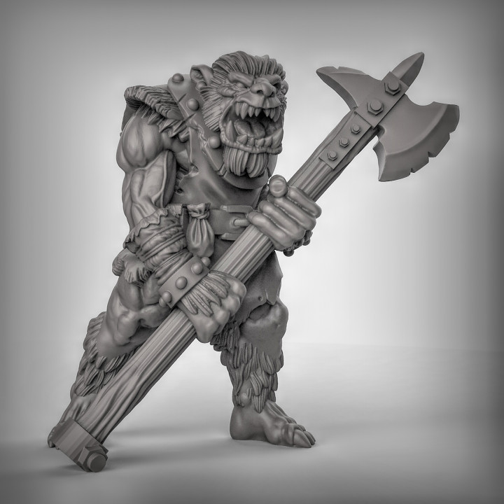 3D Printable Bugbears with Halberds (pre supported) by Duncan Shadow