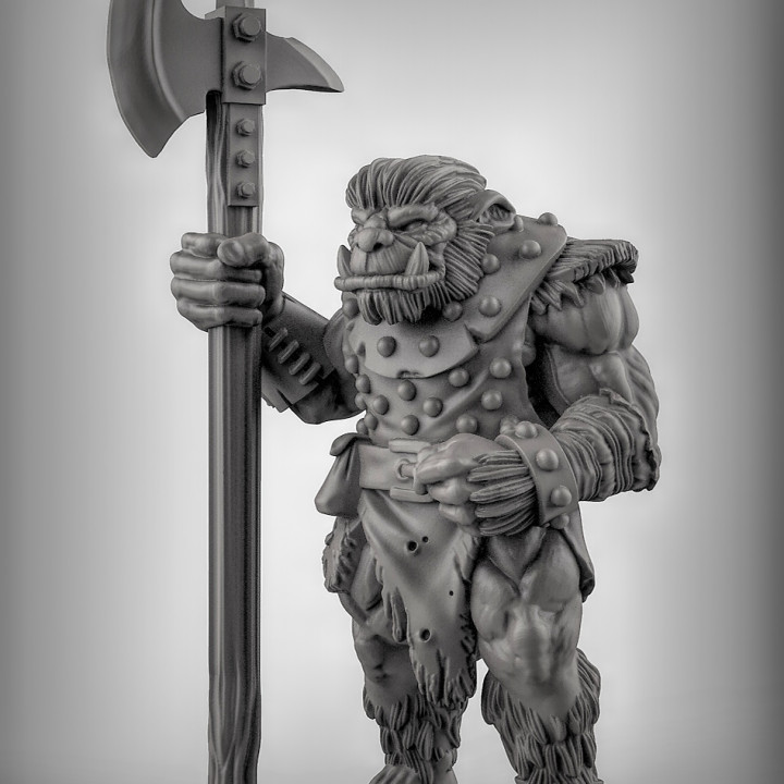 3D Printable Bugbears with Halberds (pre supported) by Duncan Shadow