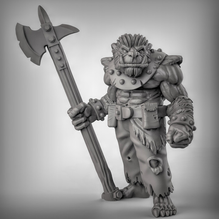 3D Printable Bugbears with Halberds (pre supported) by Duncan Shadow