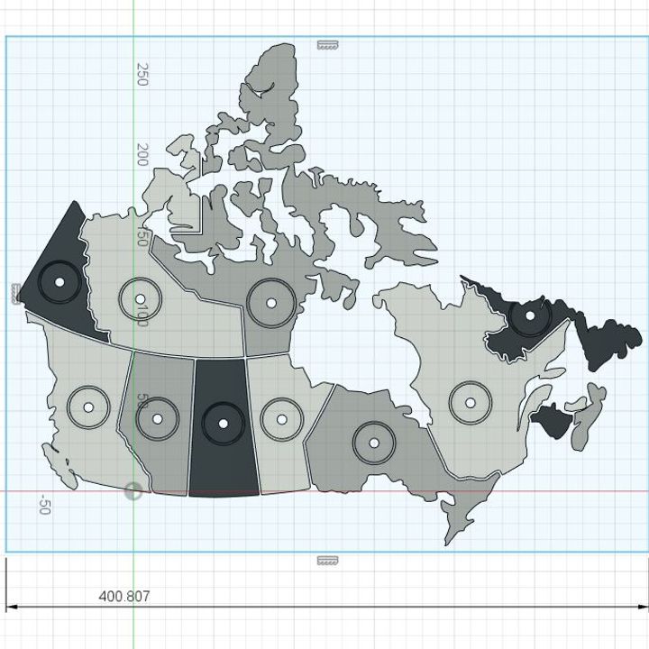 3D Printable Canadian Coin Map (Quarters) by Alexander Wright