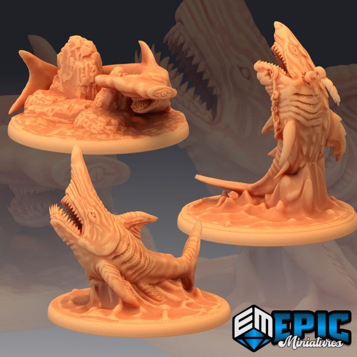 3D Printable Shark Set / Sea Monster Collection by Epic-Miniatures
