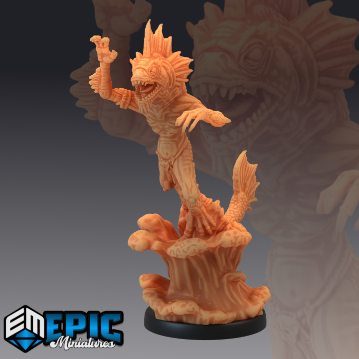 3D Printable Fish-Folk Surprise Attack / Men-Fish / Sahuagin by Epic ...