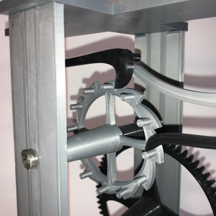 3D Printable 3D printed Galileo escapement clock spring driven by ...