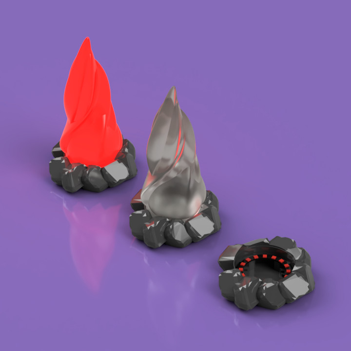 3D Printable fire pit neopixel rgb desk lamp by Niko