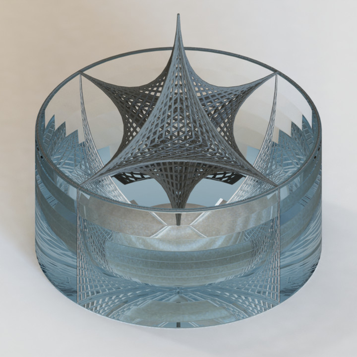 3D Printable 3D Grid Trophy by Bertan Atamer