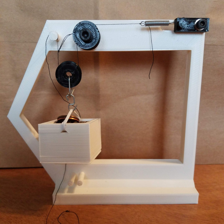 3D Printable Spring, Mass, and Pulley Demonstration System by Ben Wiegand
