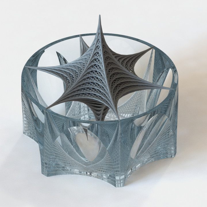 3D Printable Star Grid Trophy by Bertan Atamer